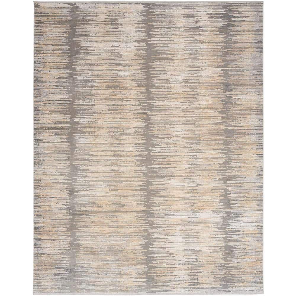 Nourison Modern Abstract Grey Gold 8 ft. x 10 ft. Abstract Contemporary ...