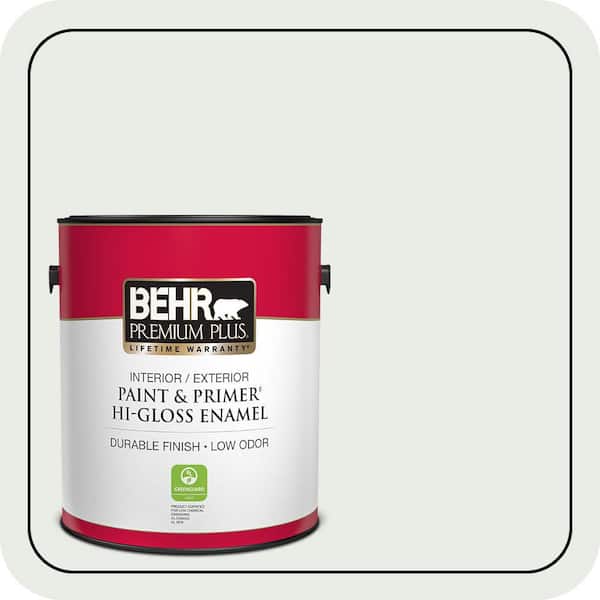 BEHR PREMIUM PLUS 1 gal. #BWC-19 Queen Annes Lace Hi-Gloss Enamel ...