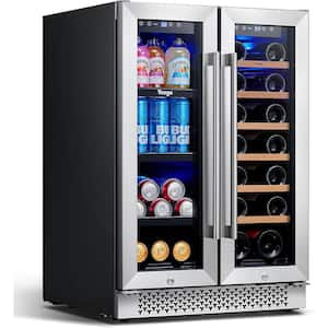 Ca'Lefort 24 in. 20-Bottle Wine and 60 Can Beverage Cooler Dual Zone ...
