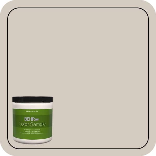 BEHR PREMIUM PLUS 8 oz. #N220-2 Ashen Tan Semi-Gloss Interior/Exterior ...