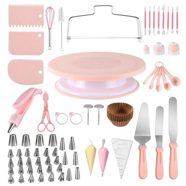 207PCS Cake Decorating Kit with Revolving Turntable, Icing Bags, Tips ...