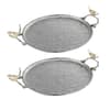 Benjara Silver Decorative Tray Set of 2 BM285923 - The Home Depot