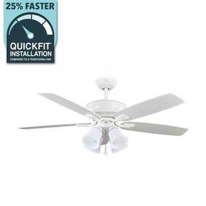 Hampton Bay Glendale II 52 in. LED Indoor White Ceiling Fan AG524PR-WH ...
