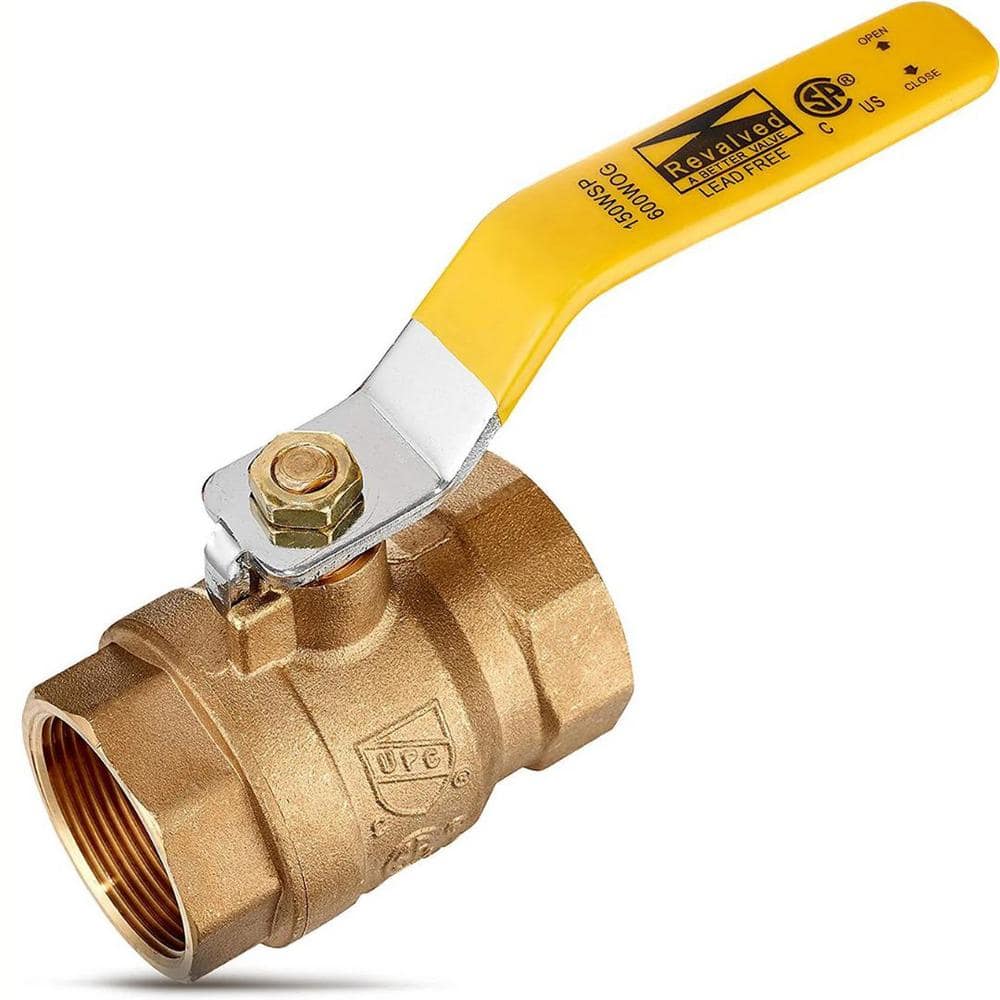 REVALVED 1-1/2 in. FPT Full Port Brass Ball Valve BV-15INCH-1PK - The ...
