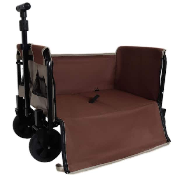 All-in-One Convertible Metal Folding Camping Wagon Cart, Bench Seat ...