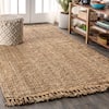 JONATHAN Y Pata Hand Woven Chunky Jute with Fringe Natural 9 ft. x 12 ...