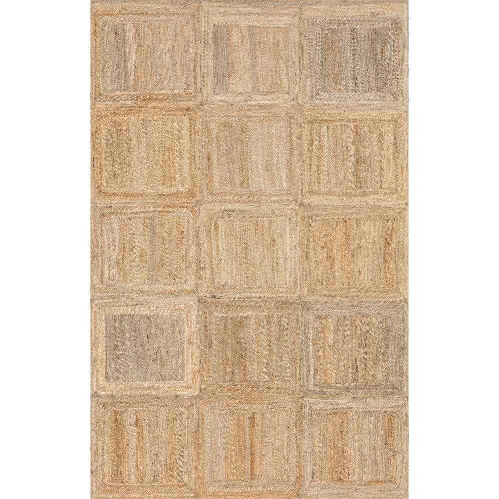nuLOOM Verena Casual Farmhouse Jute Natural 5 ft. x 8 ft. Area Rug ...
