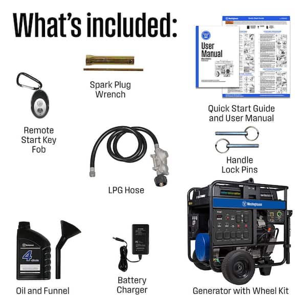 Westinghouse 28,000/20,000-Watt Tri-Fuel Gas, Propane, Natural Gas Powered Portable Generator ...