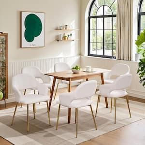 VECELO Elegant Pink Velvet Dining Chairs with Gold Metal Legs-Modern ...