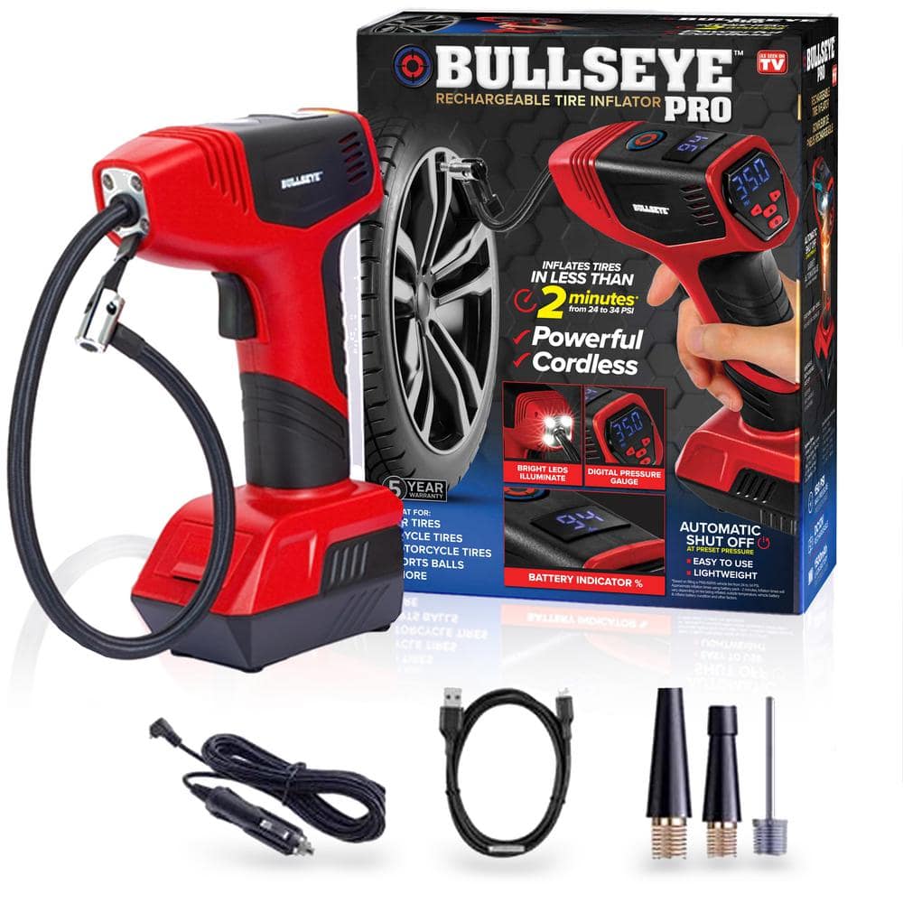 Bell + Howell BULLSEYE Pro 150 PSI Cordless Handheld Rechargeable Tire ...