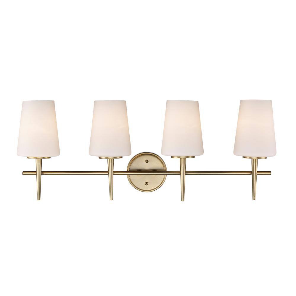Bel Air Lighting Horizon 30.5 in. 4-Light Gold Bathroom Vanity Light ...