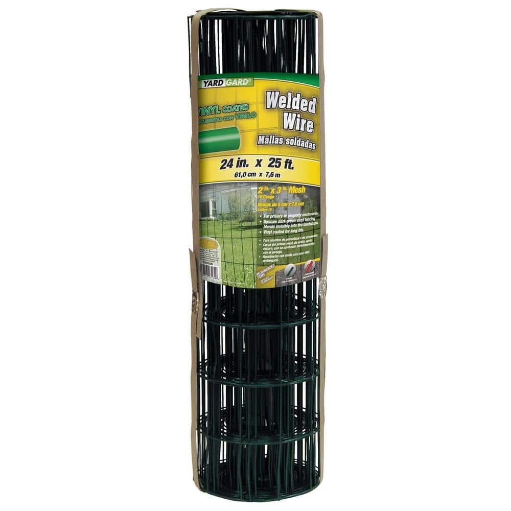 YARDGARD 2 ft. x 25 ft. 16-Gauge 2 in. x 3 in. Mesh Green Steel Welded ...