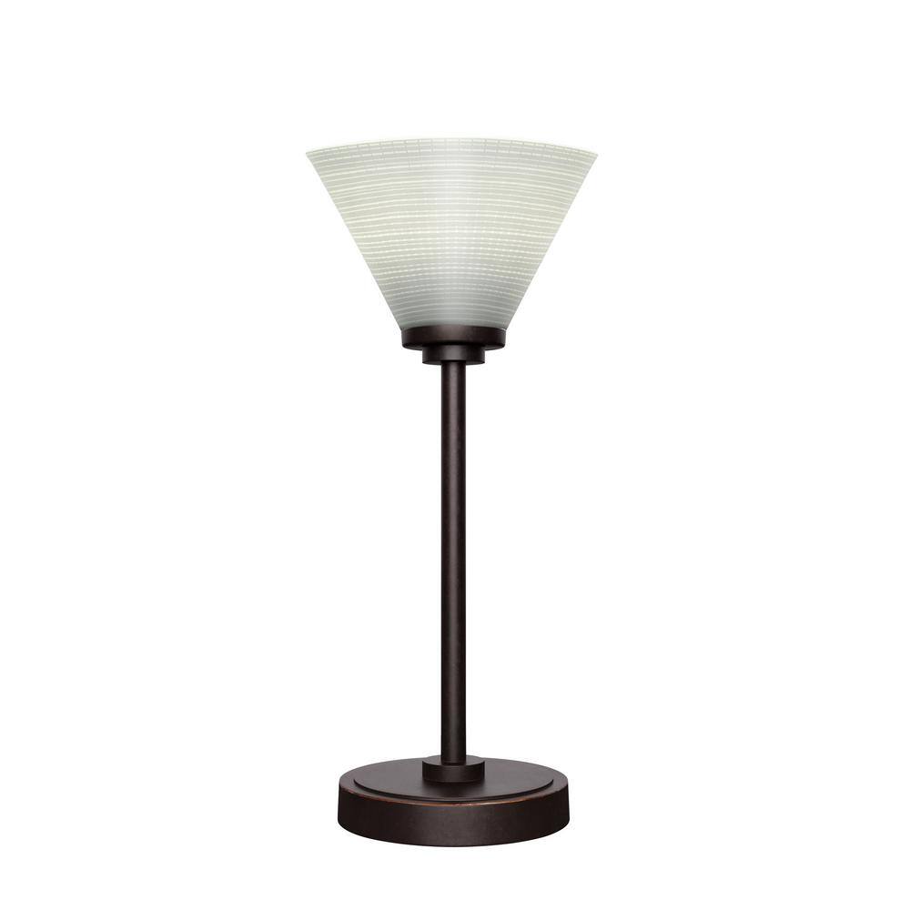 Lighting Theory Quincy 16 in. Dark Granite Accent Lamp with White ...