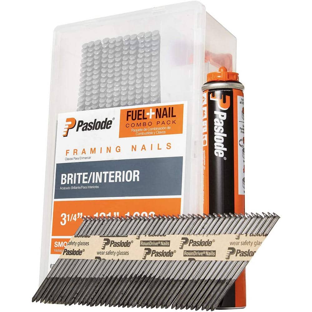 Paslode 3-1/4 in. x 0.131-Gauge Brite Smooth Shank FUEL + NAIL Combo ...