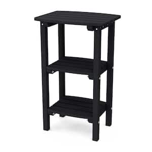 Wildridge Classic Weathered Wood HDPE Plastic Outdoor 3-Shelf Side ...