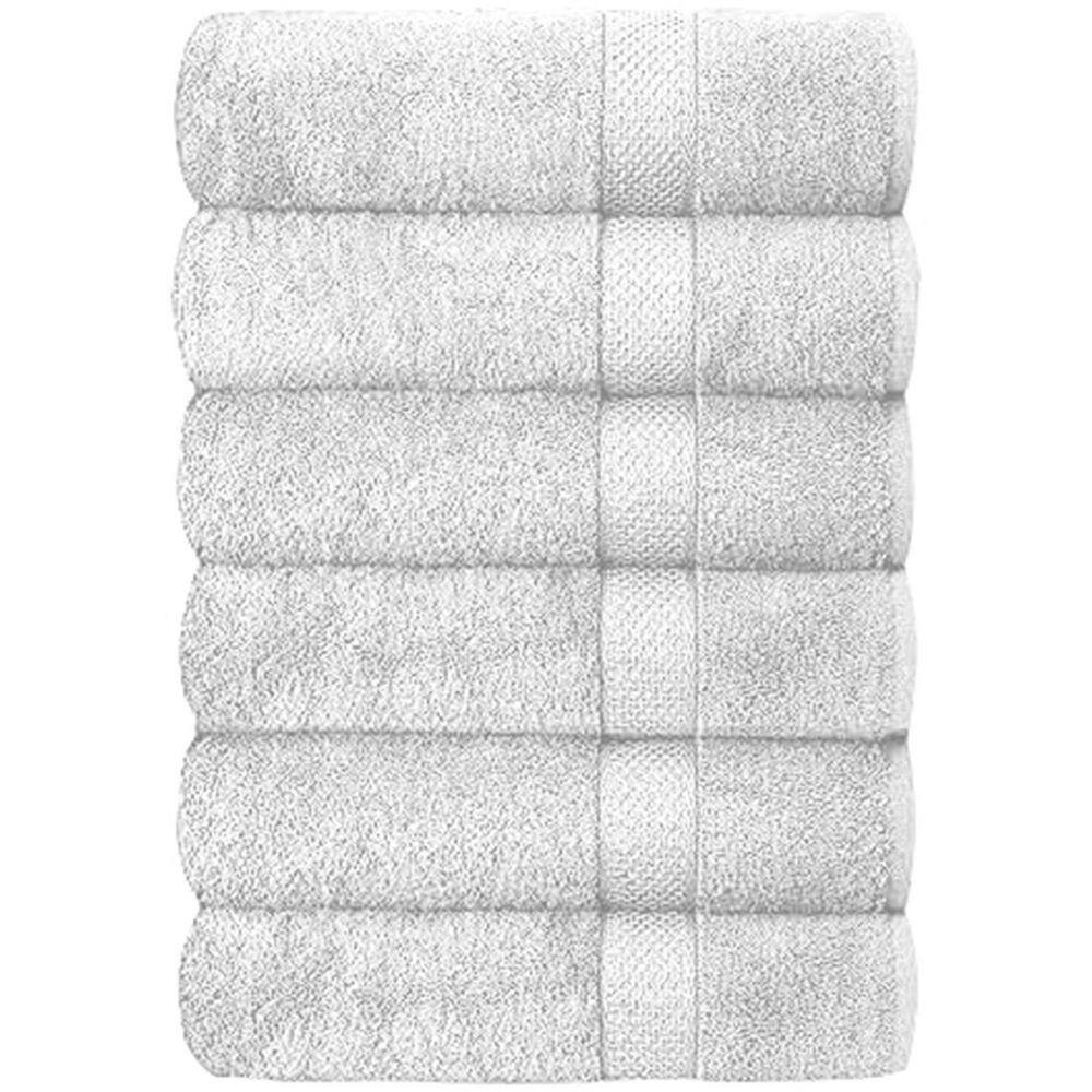 J&V TEXTILES 6-Piece White Cotton Bath Towel Set 6PK TWL WHITE - The ...