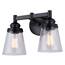 CANARM Declan 24.5 in. 3-Light Matte Black Vanity Light with Seeded ...