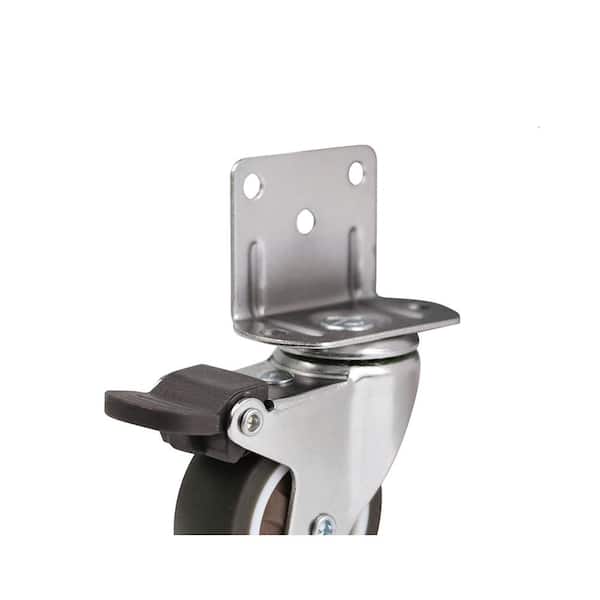 Everbilt 2 in. Brown Side Mount Caster Kit 2 Swivel and 2 Swivel with ...
