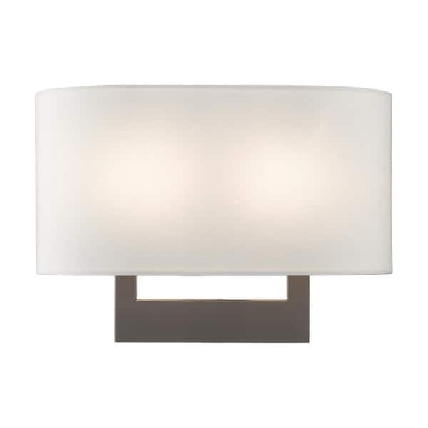 AVIANCE LIGHTING LAYTON 2 Light Bronze Wall Sconce with Off White Shade ...