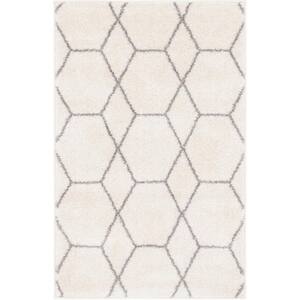StyleWell Trellis Frieze Ivory/Gray 2 ft. x 6 ft. Geometric Runner Rug ...