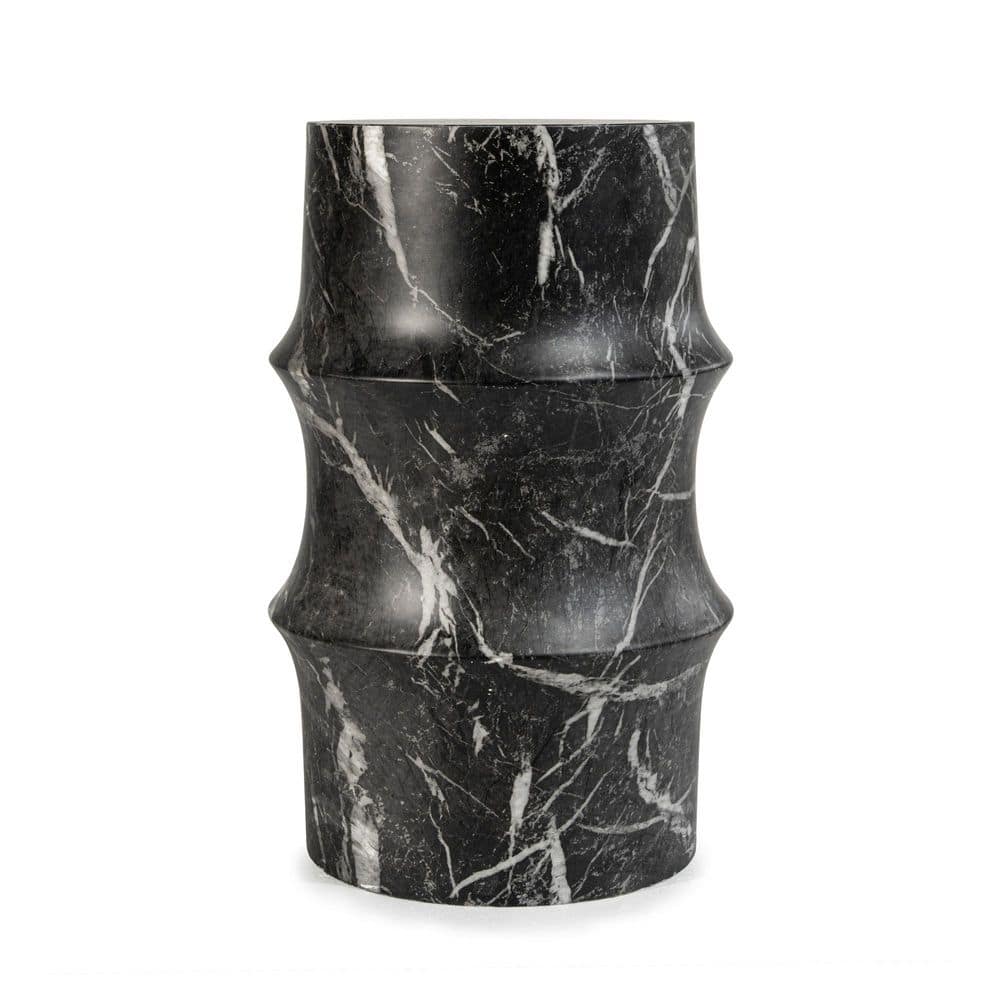 RST BRANDS Grover Faux Stone Sculptural Outdoor Side Table in Black OP ...