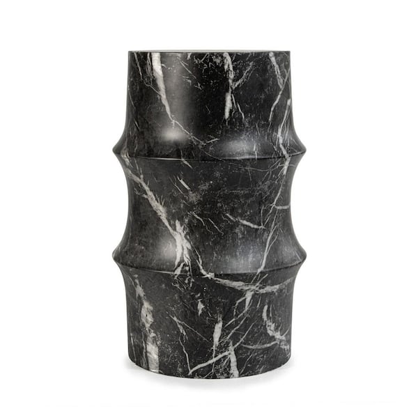 RST BRANDS Grover Faux Stone Sculptural Outdoor Side Table in Black OP ...