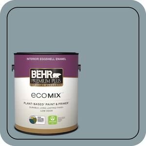 BEHR PREMIUM PLUS 1 qt. #540F-4 Shale Gray Eggshell Enamel EcoMix Plant ...
