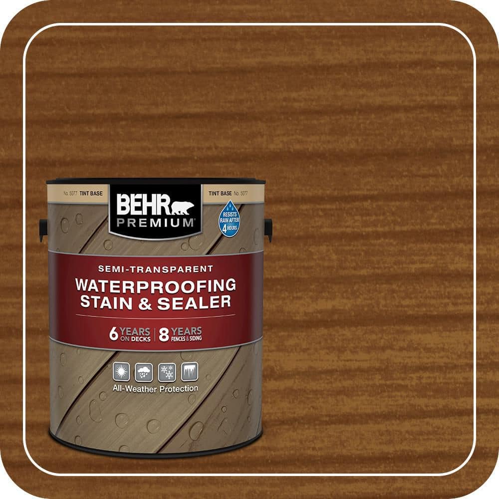BEHR PREMIUM 1 gal. #ST-129 Chocolate Semi-Transparent Penetrating Oil ...