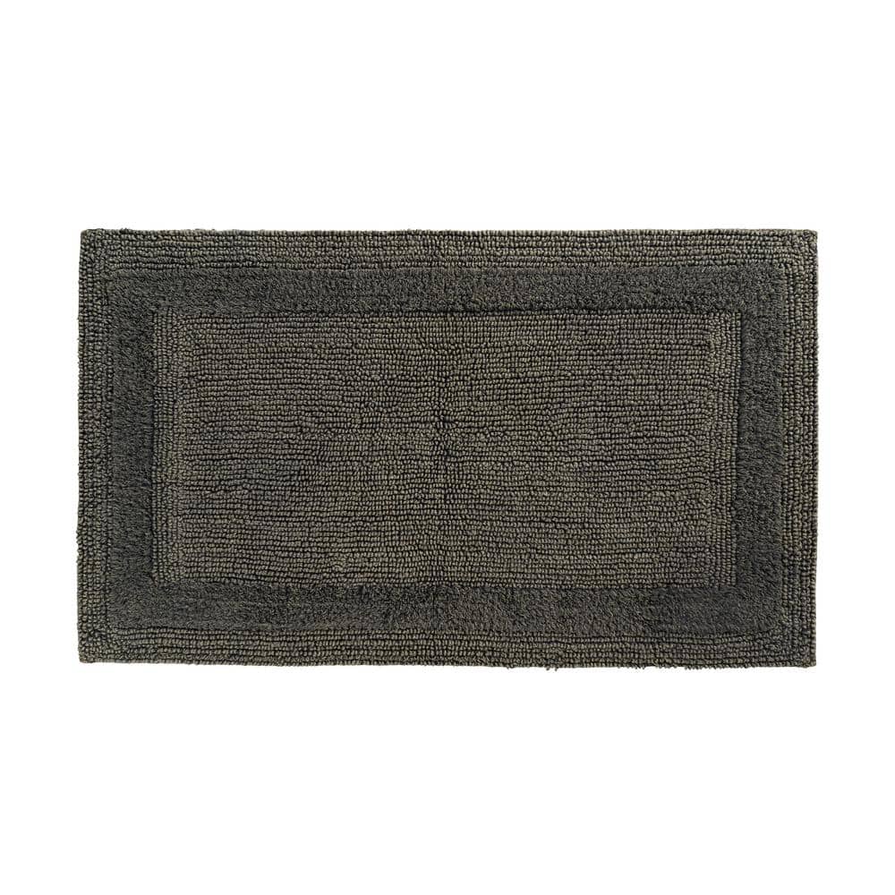 French Connection Stonewash 17 in. x 24 in. Black Cotton Rectangle Bath ...