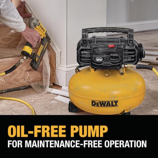 DEWALT 6 Gal. 165 PSI18-Gauge Brad Nailer and Heavy-Duty Pancake ...