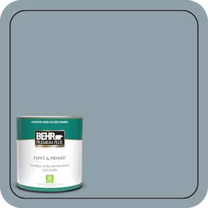 BEHR PREMIUM PLUS 8 oz. #N480-4A Dusty Denim Satin Enamel Interior ...