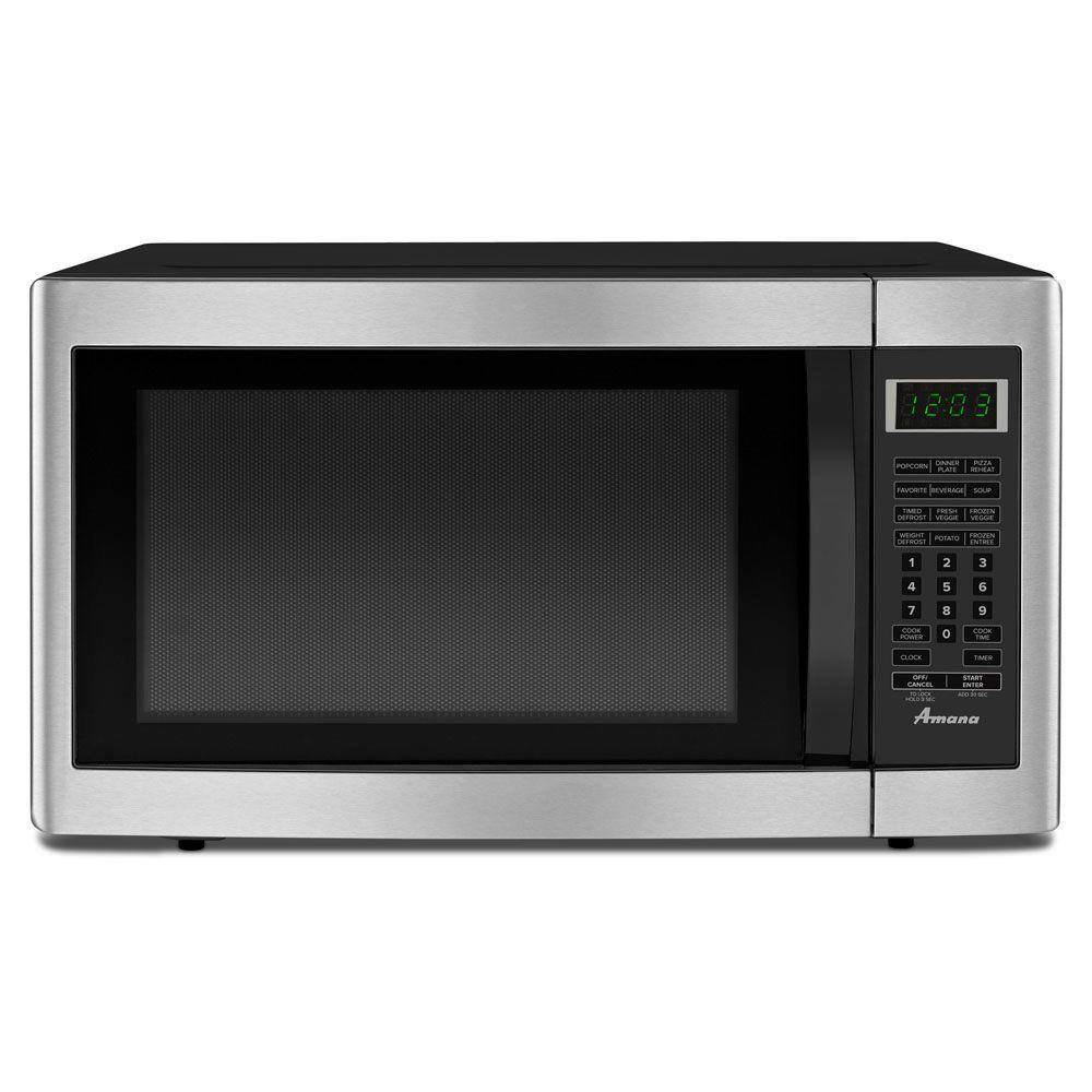 Amana 1.6 cu. ft. Countertop Microwave in Stainless Steel, Built-In ...