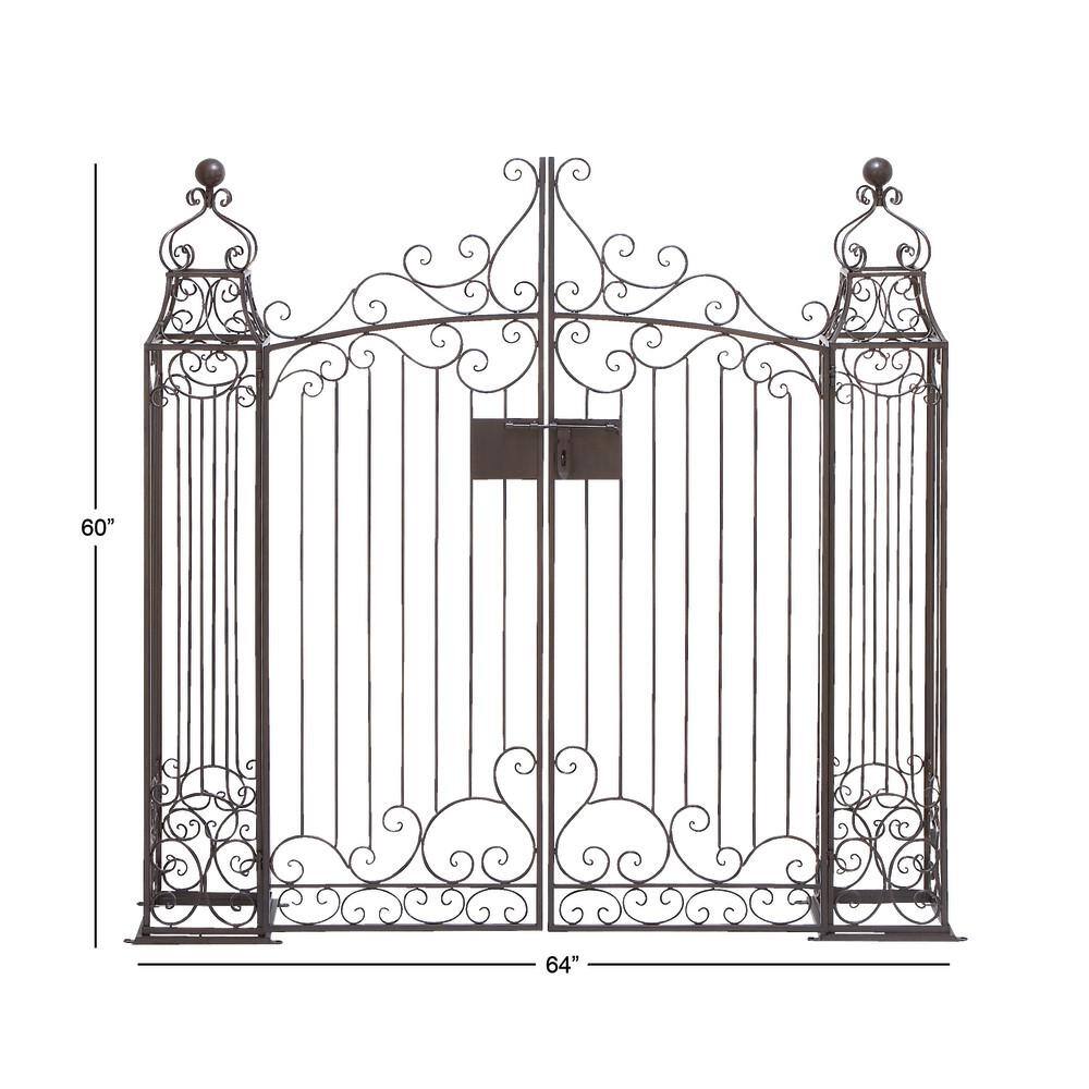 Litton Lane 64 in. x 60 in. L Traditional Brown Cantilever Metal Garden ...