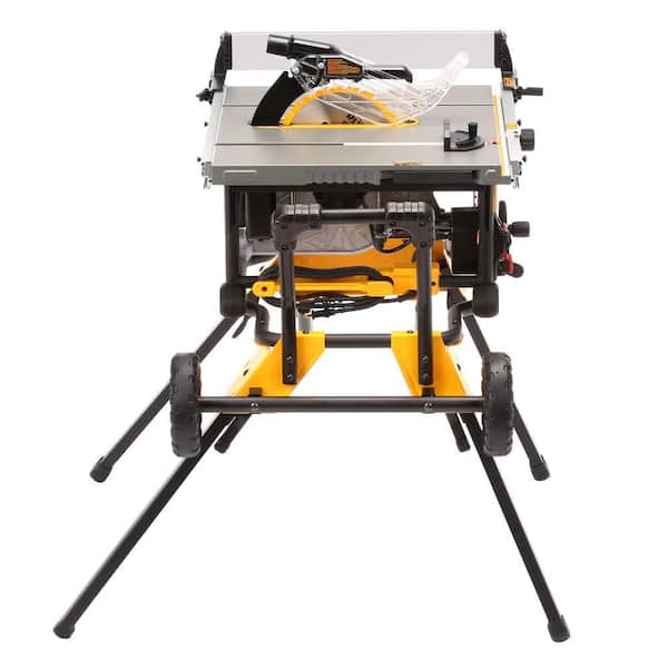 DEWALT 15 Amp Corded 10 in. Job Site Table Saw with Rolling Stand and ...