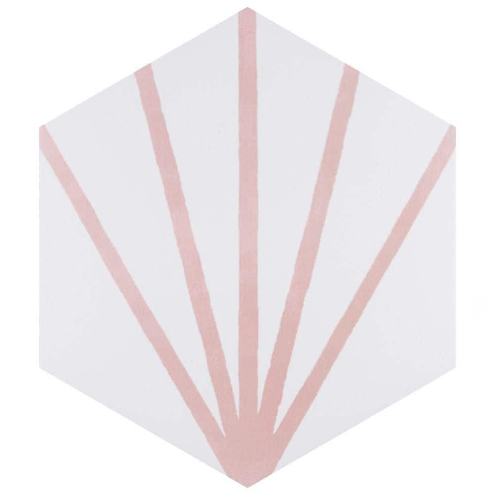 Merola Tile Horizon Dawn Hex Rosa 7-3/4 in. x 9 in. Ceramic Floor and ...