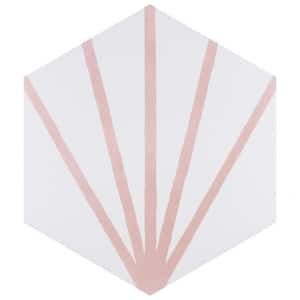 Merola Tile Horizon Dawn Hex Rosa 7-3/4 in. x 9 in. Ceramic Floor and ...