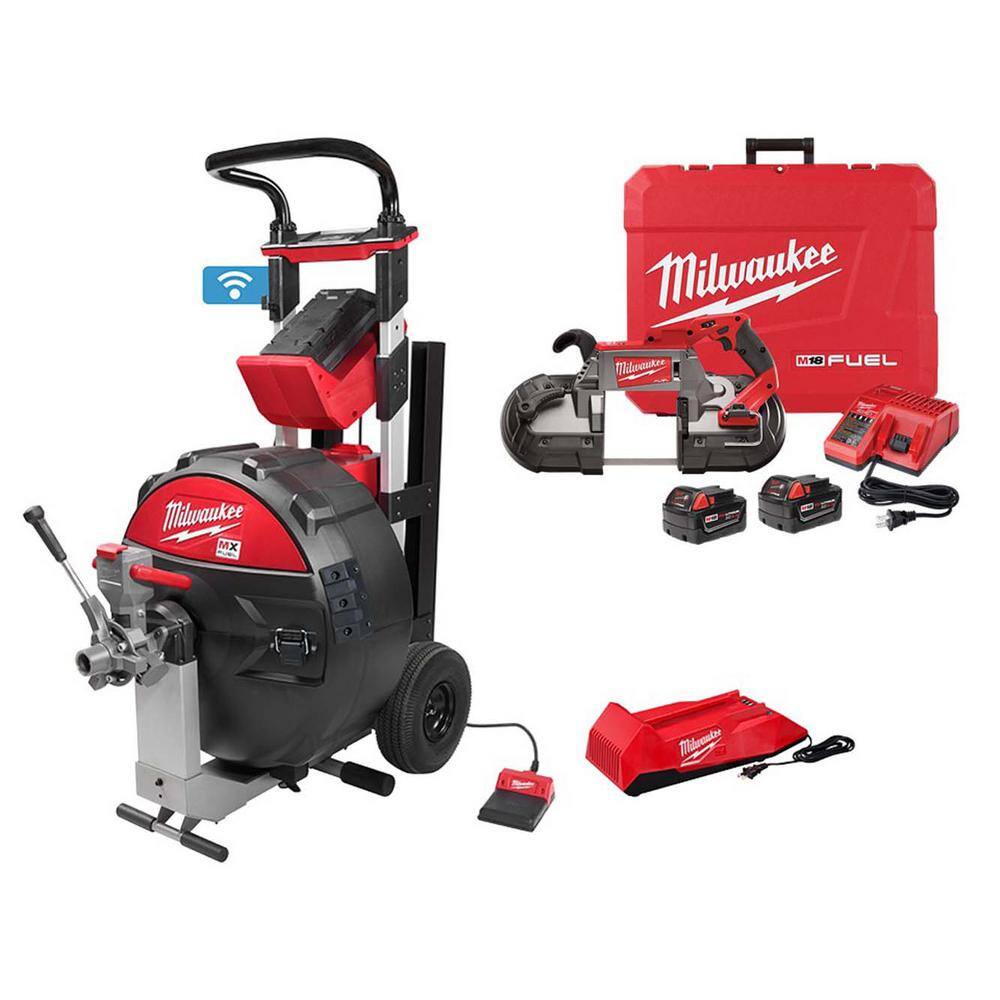 Milwaukee MX FUEL Lithium-Ion Cordless Sewer Drum Machine with M18 FUEL ...