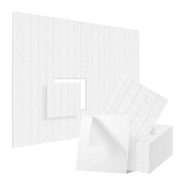 Wellco 1 ft. x 1 ft. x 0.4 in. White Self-Adhesive Square Sound ...