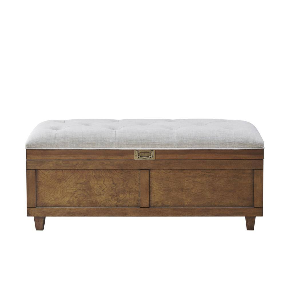 Madison Park Edgar Brown/Tan Bedroom Bench with Wood and Upholstered ...