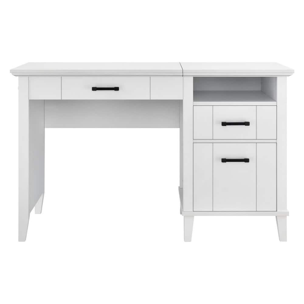 Novogratz Hazelridge 48 in. White Lift-Top Desk 9563015COM - The Home Depot