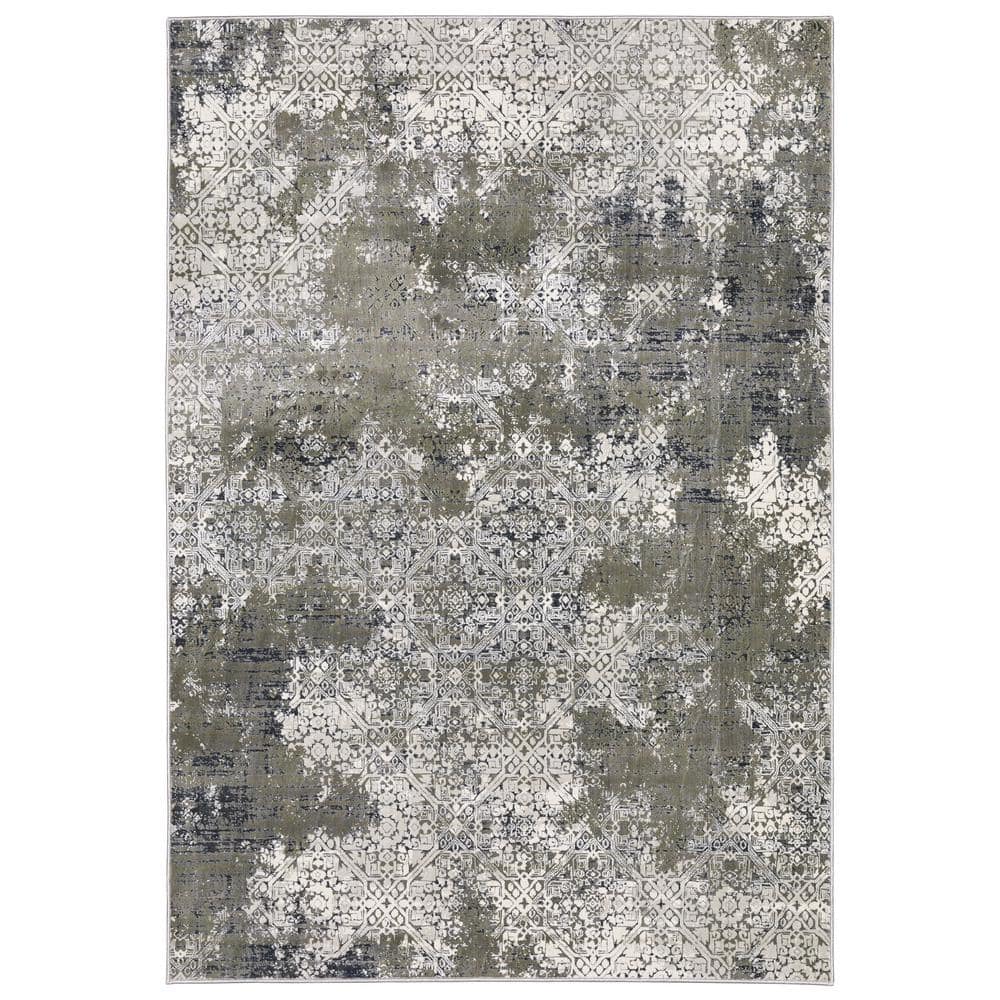 AVERLEY HOME Galleria Beige/Gray 5 ft. x 8 ft. Oriental Abstract ...