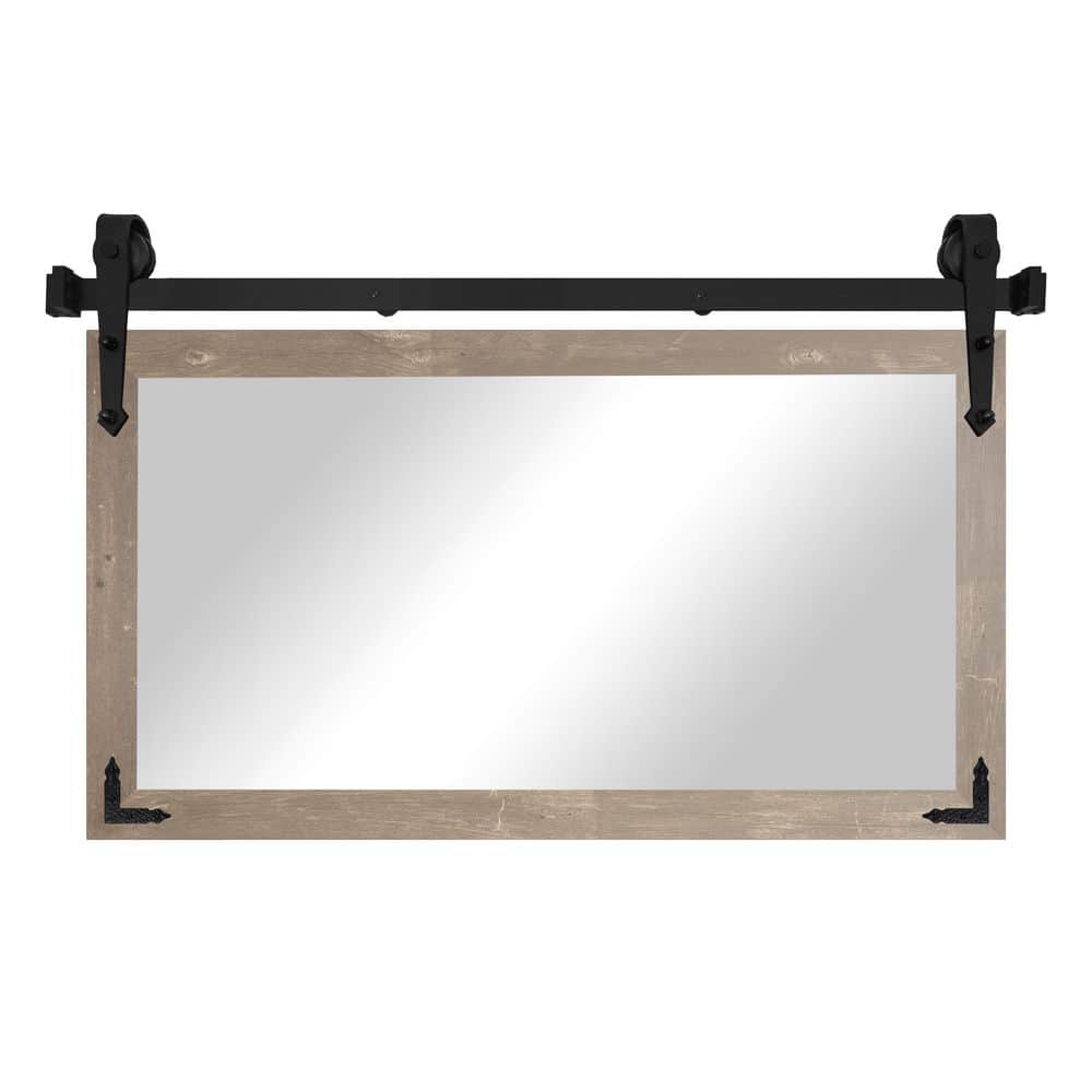 Rayne Mirrors (33 in. W x 60 in. H) Harvest Brown Mirror with Steel ...