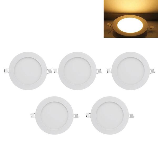 TYCOLIT 5.91 in. 540 Lumens Integrated LED Ultra-Thin Panel Light ...