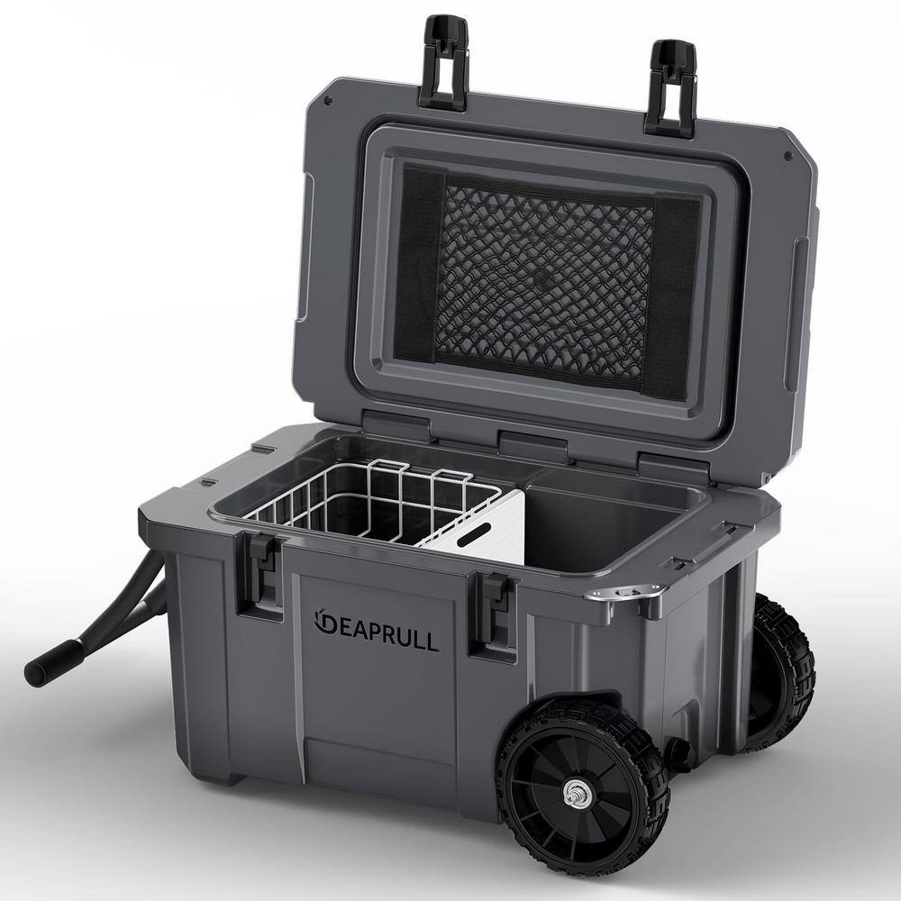 Gilati Gray 55 qt. Portable Chest Cooler, Leak-Proof Outdoor Insulated ...