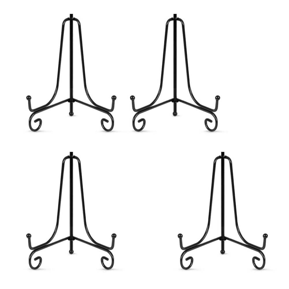 4-Pack Black Metal Plate Stands for Display 6 in. Picture Frame Holder ...