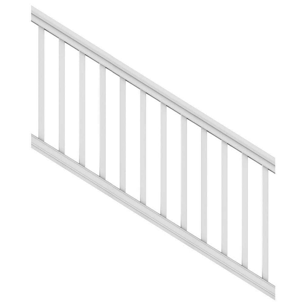Veranda Pro Rail 6 ft. x 36 in. White PolyComposite Stair Rail Kit ...