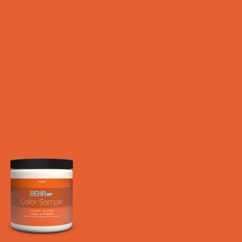 BEHR PREMIUM PLUS 8 oz. #S-G-230 Startling Orange Flat Interior ...