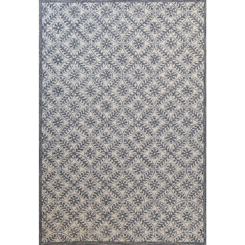BASHIAN Valencia Ivory/Blue 8 ft. x 10 ft. Floral Transitional Area Rug ...