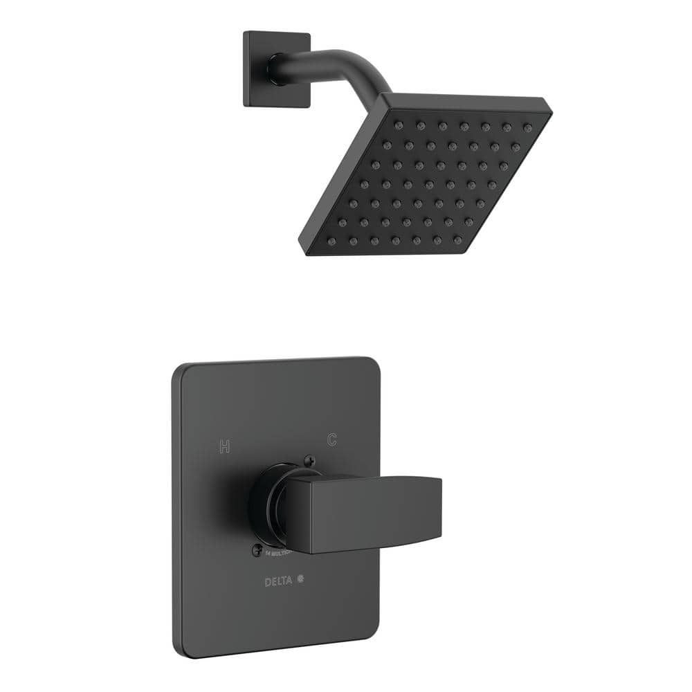 Delta Modern Angular 1-Handle Wall Mount Shower Only Trim Kit in Matte ...