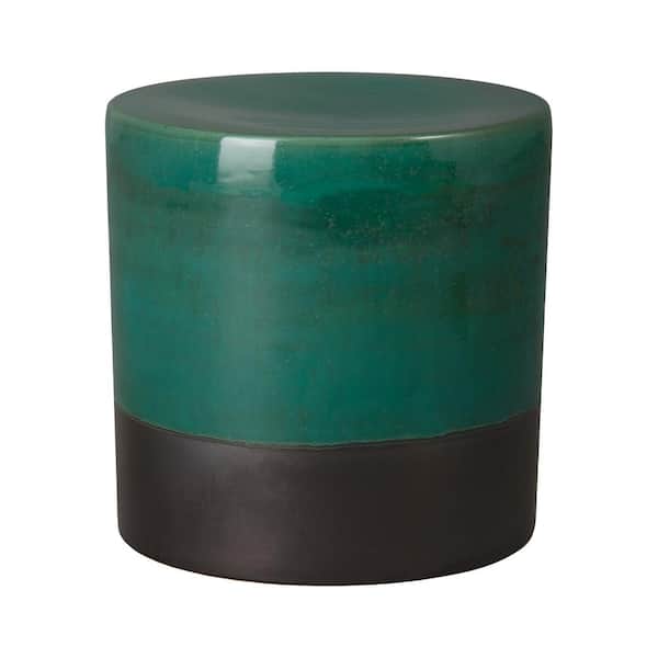 Emissary 2-Tone 18 in. H Semi Glossy Glaze Green Round Ceramic Garden ...